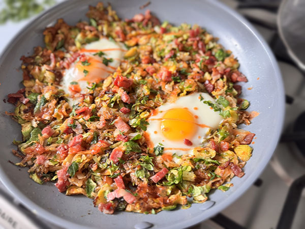 Breakfast Potato Hash with Brussels Sprouts and Bacon ...