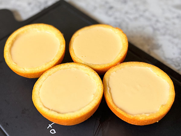 Orange Custard Dessert Cups with Chocolate Touch | Mydeliciousmeals.com