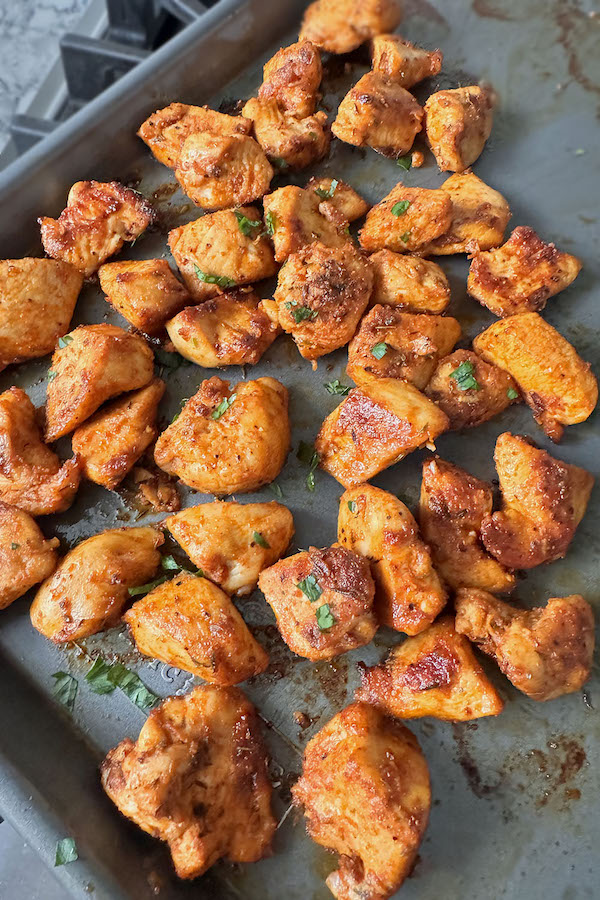 Seasoned Oven Baked Chicken Breast Bites Recipe | Mydeliciousmeals.com